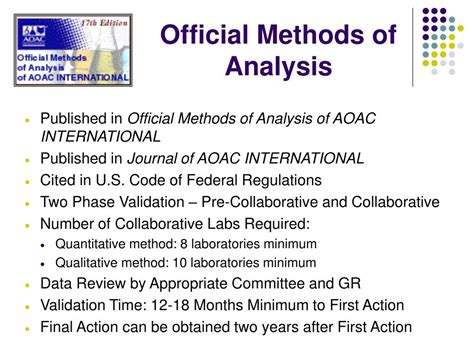 Ppt The Aoac International Rapid Methods Validation Process Powerpoint Presentation Id 663858