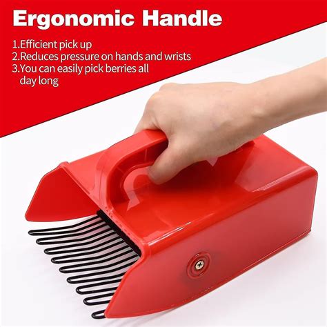 Berry Pickers And Rakes With Metallic Comb And Ergonomic Handle For