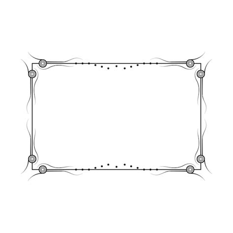 Premium Vector Abstract Black Simple Line Rectangular Frame Doodle Outline Element Vector