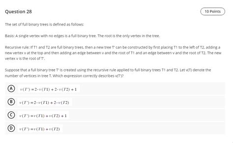 The Set Of Full Binary Trees Is Defined As Follows