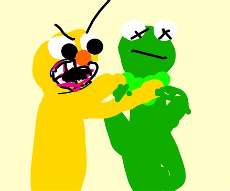 Elmo Fighting Oscar The Grouch Drawception