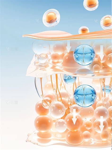 美妆系列通透立体感多层皮肤分子特效箭头组合元素素材 花瓣网