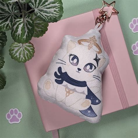 Cat Plush Keychain Etsy