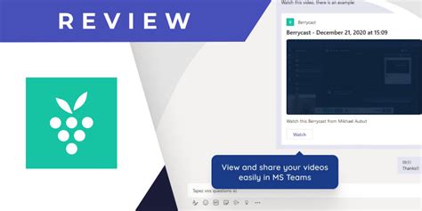 Berrycast For Microsoft Teams Review Record And Send Async Video