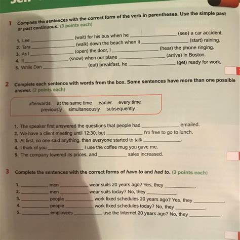 Complete The Sentences With The Correct Form Of The Verb In Parentheses Use The Simple Past
