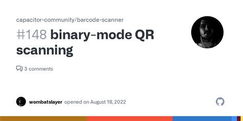 Binary Mode QR Scanning Issue 148 Capacitor Community Barcode