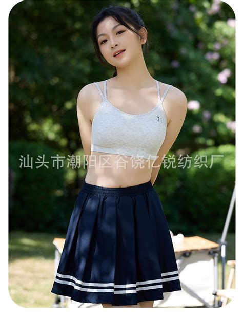 少女吊带小背心发育期文胸学生初中生高中生无钢圈防走光美背内衣 阿里巴巴