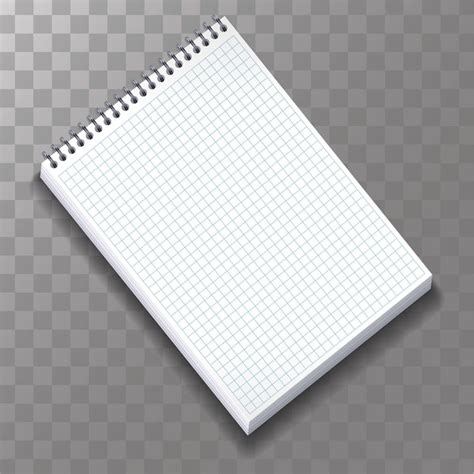 Premium Vector A White Notebook With A Grid Pattern On The Pages