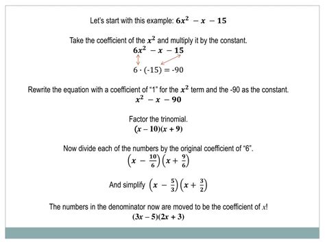 PPT Slide Method For Factoring Trinomials In The Form PowerPoint Presentation ID