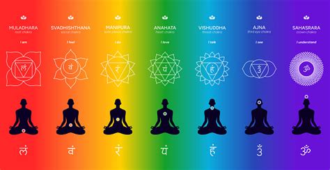 차크라 인포 그래픽 이름 제목 라인 아트 심볼 아이콘 연꽃 자세를 취하고 있는 인체의 실루엣입니다 차크라 시스템 정보 일러스트 Sacred Geometry에 대한 스톡 벡터