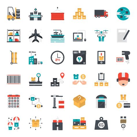 물류 아이콘 프리미엄 벡터