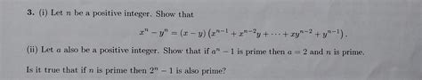 Solved I Let N Be A Positive Integer Show That Chegg