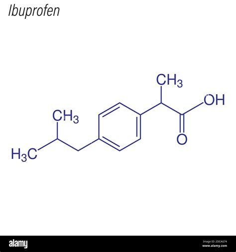 Skeletal Formula Of Ibuprofen Drug Chemical Molecule Stock Vector Image And Art Alamy