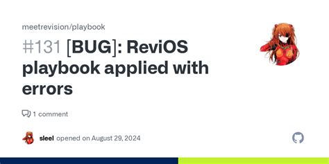 Bug Revios Playbook Applied With Errors · Issue 131 · Meetrevisionplaybook · Github