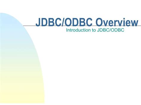 Ppt Jdbc Powerpoint Presentation Free Download Id162659