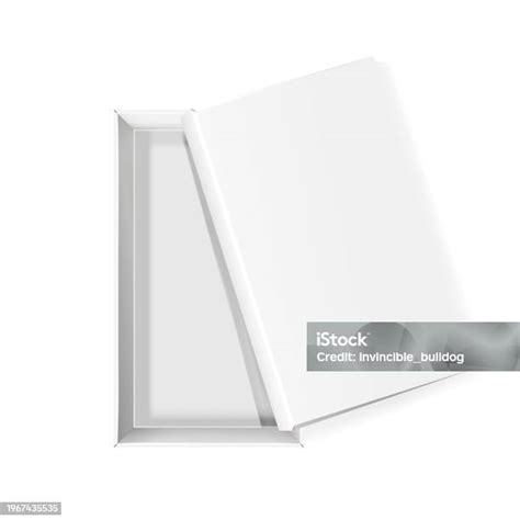 3d 벡터 모형 흰색 열린 열린 열린 판지 상자의 평면도를 특징으로합니다 사실적인 렌더링 쇼케이스 골판지 종이 팩 3차원 형태에 대한 스톡 벡터 아트 및 기타 이미지