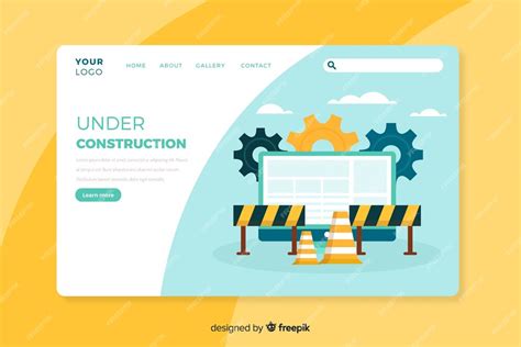 건설 방문 페이지 템플릿에서 무료 벡터