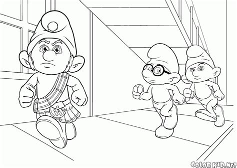 Coloring Page Smurfette And Papa Smurf