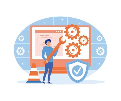 Premium Vector System Maintenance Concept Update Program And