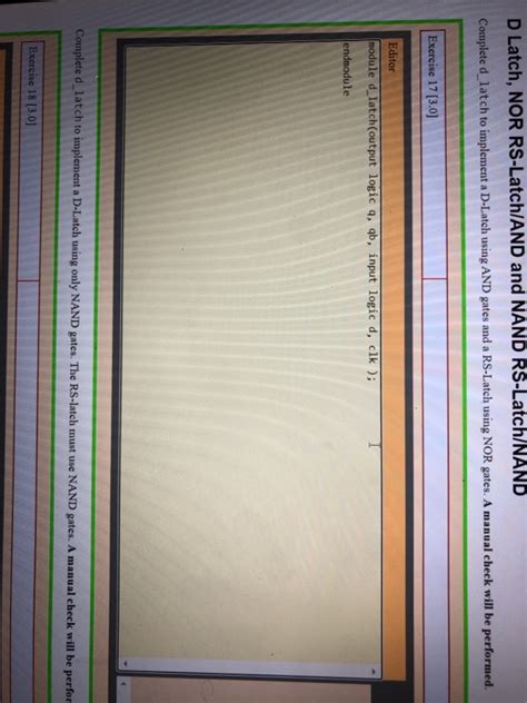 Solved D Latch NOR RS Latch AND And NAND RS Latch NAND Chegg Com