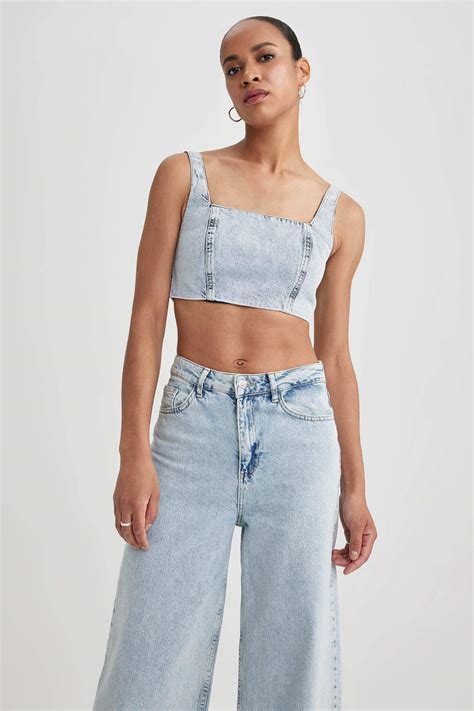 أزرق نساء قميص جينز قطن 2856073 Defacto