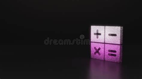 Science Glitter Symbol Of Count Operations Calculator Icon 3d Rendering Stock Illustration