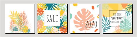 꽃과 기하학적 요소가있는 트렌디 한 추상 적 사각형 아트 템플릿 손바닥은 배경을 남깁니다 소셜 미디어 게시물 모바일 앱 배너 디자인 및 웹 인터넷 광고의 경우 벡터 패션