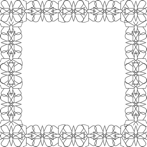 Square Frame Of Butterfly Figures In Combinatorics Style On A White
