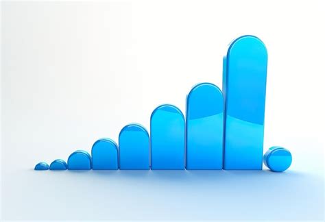 Premium Photo Blue Up Arrow Graph 3d Icon Bubble Message Isolate