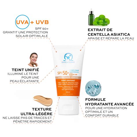 Crème Solaire Teintée Spf50 Haute Protection Effica‑derme