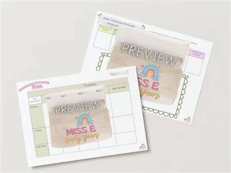 Blank Weekly Enhancement Plan Miss Es Early Years