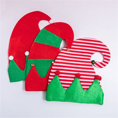Xuety Santa Hats Felt Elf Hat With Jingle Bells Great Holiday Party