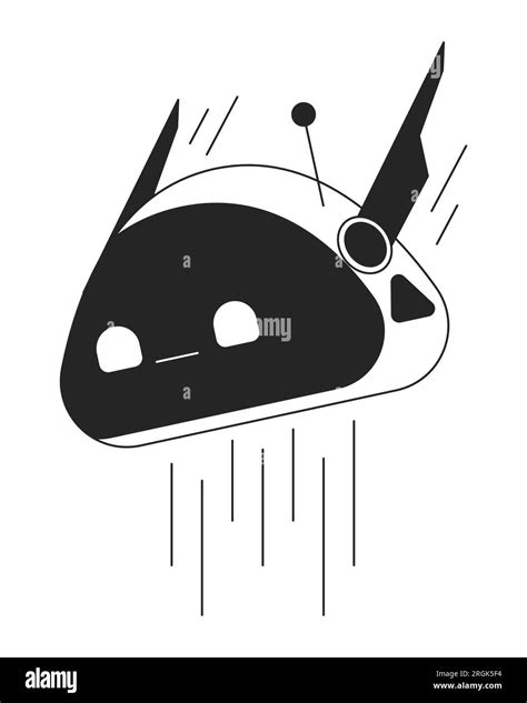Robot Android Head Flat Monochrome Isolated Vector Object Stock Vector Image And Art Alamy