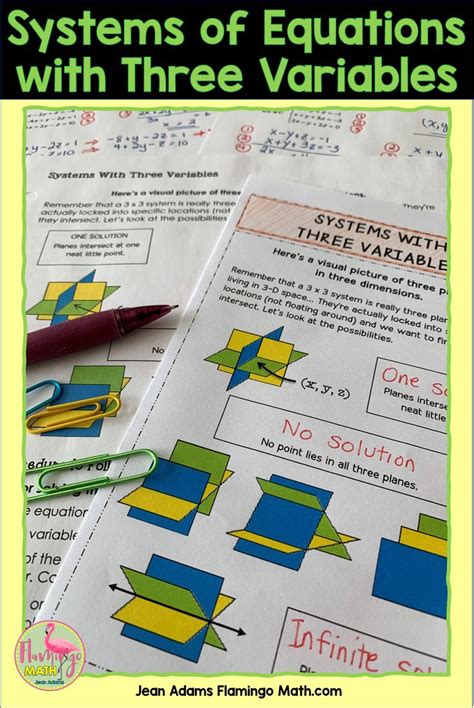 Systems With Three Variables Algebra 2 Unit 3 Algebra Algebra 2 Math Activities