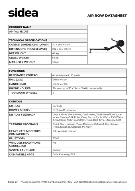 Hc003 Air Row Sidea Fitness Company International