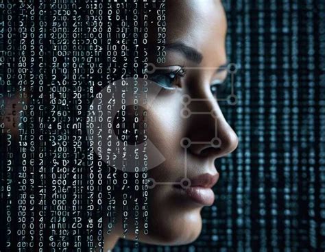 Woman S Face In Front Of Binary Coded Numbers Stock Photo Creative Fabrica