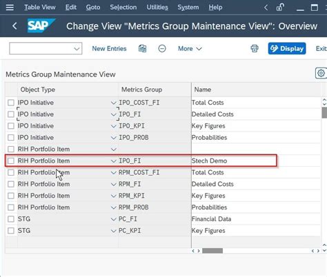 How To Define Metric Group In SAP
