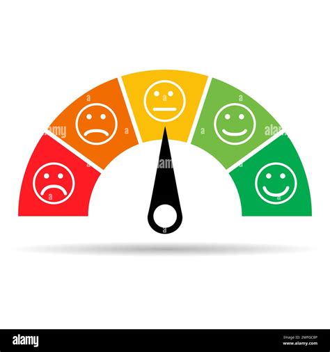 Customer Satisfaction Meter Shadow Icon Graph Rating Measure Business Report Vector