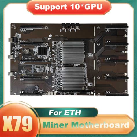 X79 Btc Mining Motherboard 10xpcie 8x Gpu Slot Lga 2011 Ddr3 Msata Sata For Eth Miner Mining X79