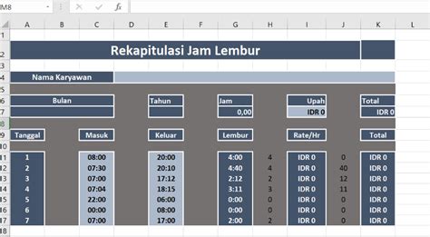 Rumus Dan Contoh Rekap Lembur Excel Terbaru Aplikasi
