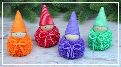 Это ЛЕГКО И БЫСТРО Сделать Милого ГНОМИКА из Ниток Pompom Gnomes Easy Making Youtube