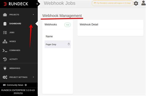 Webhooks Sidebar Entry Not Active On Visit · Issue 5606 · Rundeck