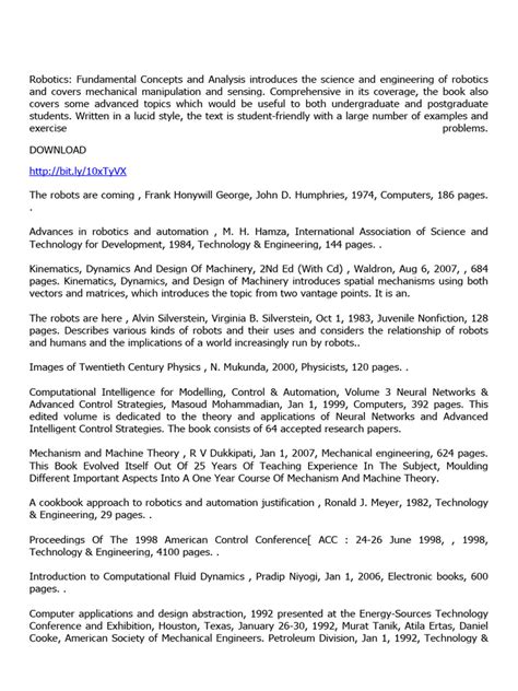 Robotics Fundamental Concepts And Analysis Pdf Machines Robot Robotics Fundamental Concepts And Analysis Pdf Machines Robot
