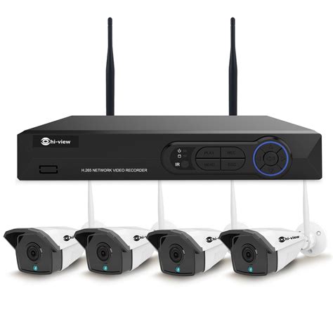 ชุดกล้องวงจรปิดไร้สาย 1 3ล้านพิกเซล 4 ตัว Hiview