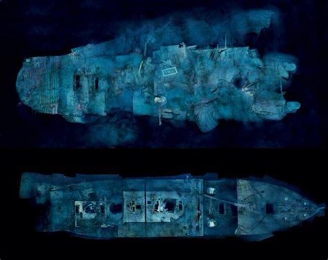 Titanic Wreck Stern Section And Bow Section Titanic History Rms