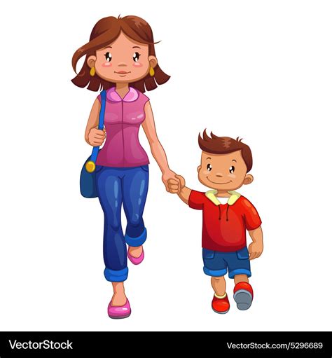 Mom And Son Royalty Free Vector Image Vectorstock