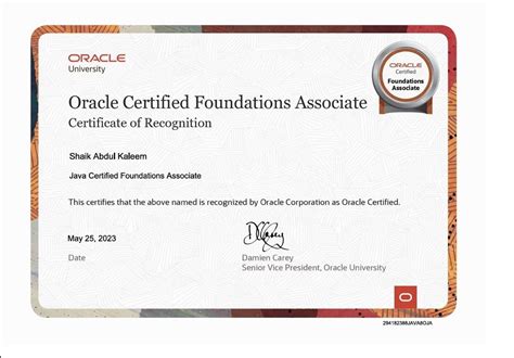 Java Certification Careerdevelopment Oraclecertified Abdul Kaleem Shaik