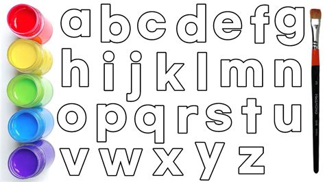 알파벳송 들으며 소문자 알파벳 Abcdefghijklmnopqrstuvwxyz그리기 색칠하기 Colours Name Abc Song A To Z Small