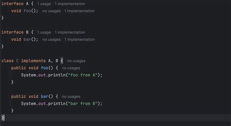 In This Example C Can Implement Both A And B Interfaces Without Any
