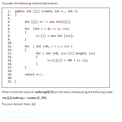 Solved 1 Consider The Following Method Declaration Public